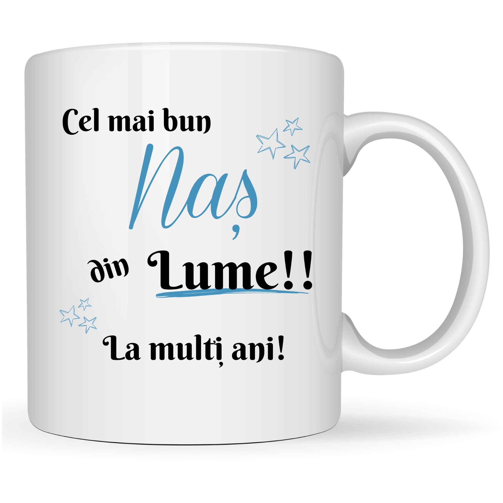 Cana personalizata “Cel mai bun nas din Lume” alba, 330ml - eMAG.ro