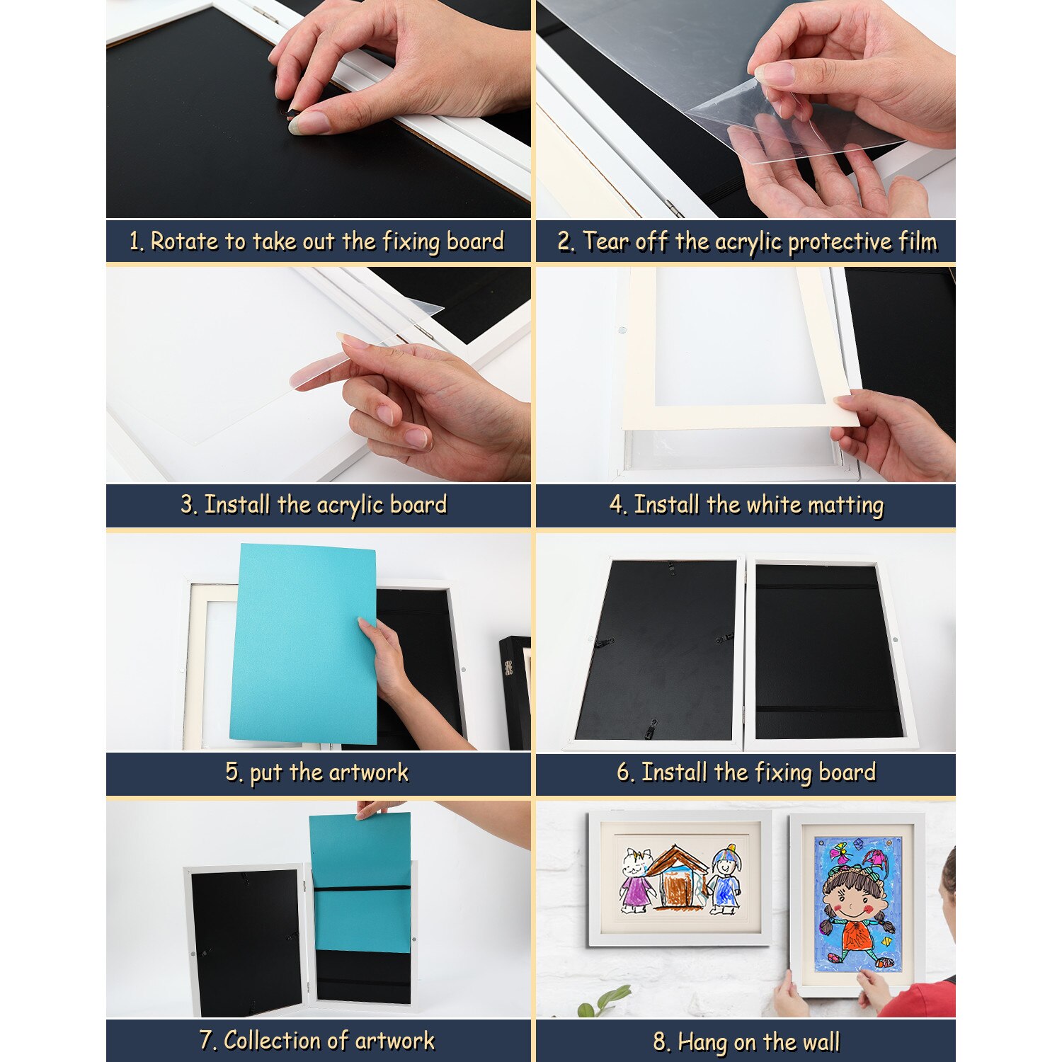 Rame foto, BoYata, 2 Pack, A4, completabil pana la 150 de imagini ...