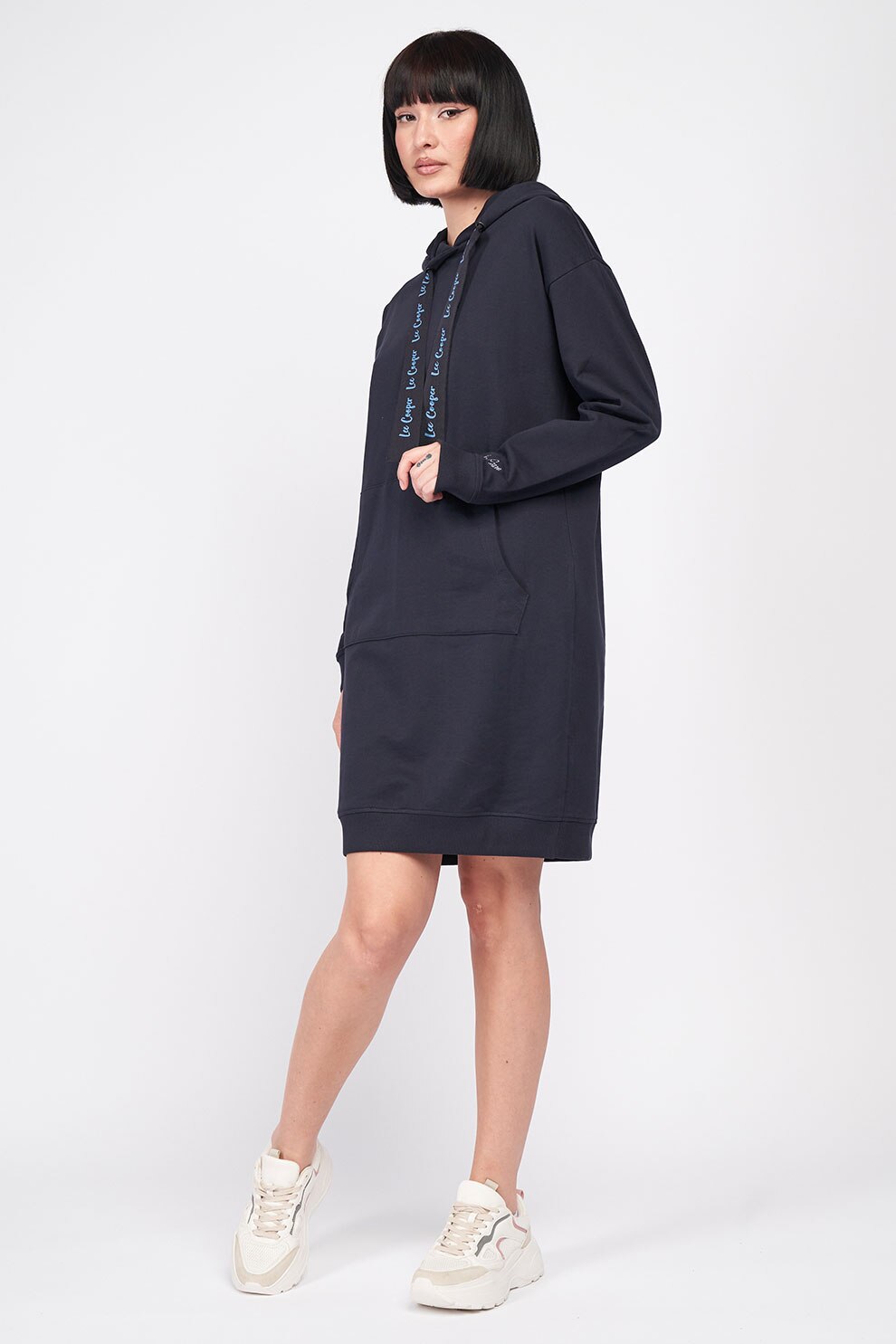 Lee Cooper, Rochie-hanorac din bumbac, Albastru ultramarin, M - eMAG.ro