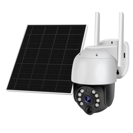 Camera de supravghere cu sim 4G, panou solar bateri incluse rotire 355 ...