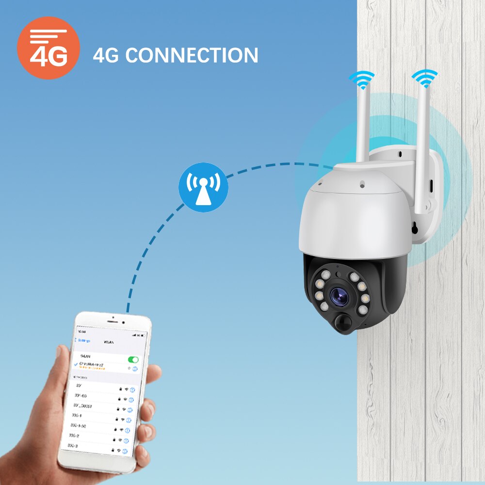 Camera de supravghere cu sim 4G, panou solar bateri incluse rotire 355 ...