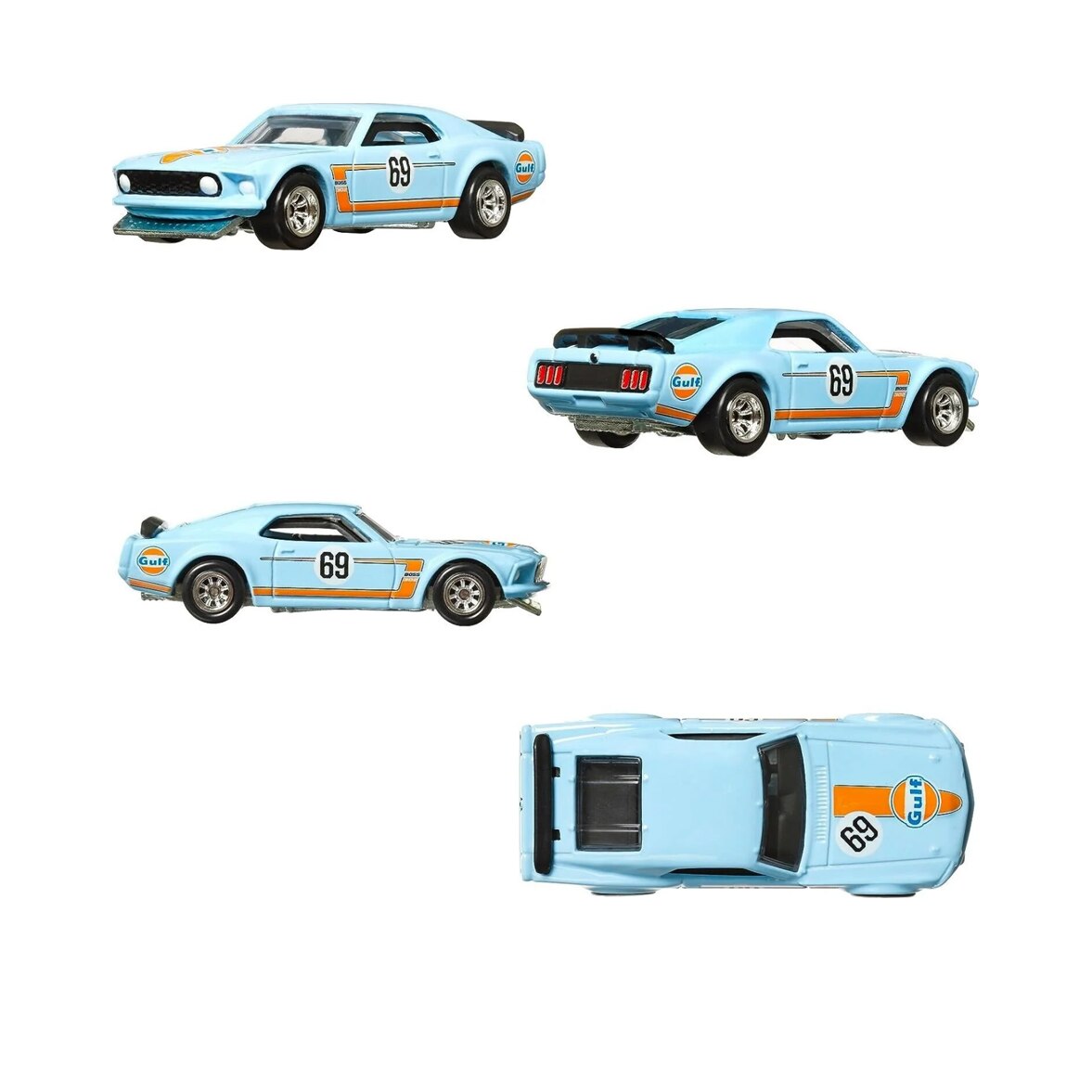 Premium Hot Wheels Hot Wheels Gulf Livery Mustang 2-Pack - 1969 Boss ...