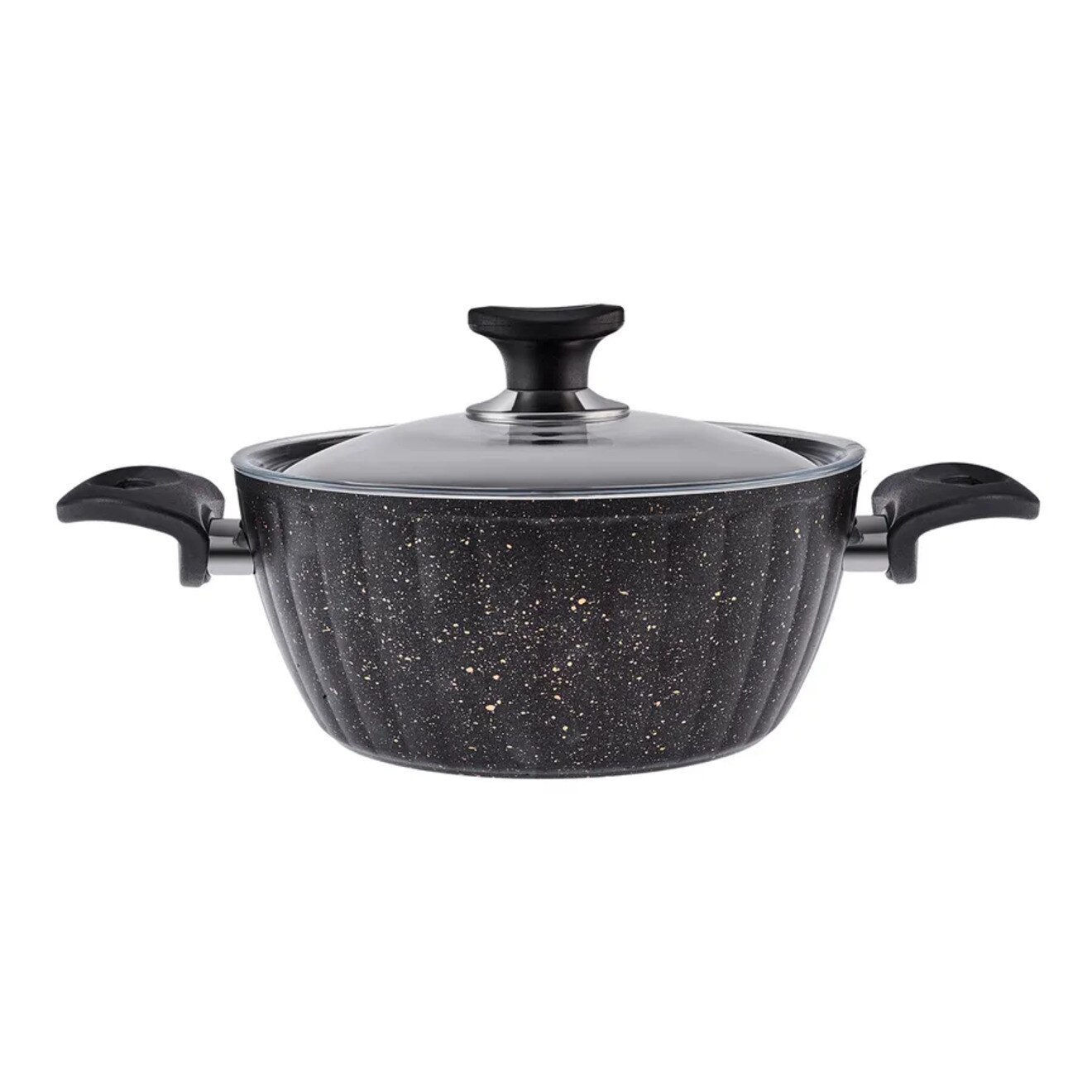 Set 8 cratite İnci Blackgold, Karaca, Inductie, BioGranit, Negru - eMAG.ro