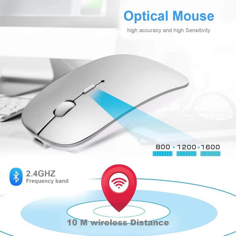 Mouse Bluetooth, mouse-ului wireless dual mode, Mokeum, Alb - eMAG.ro