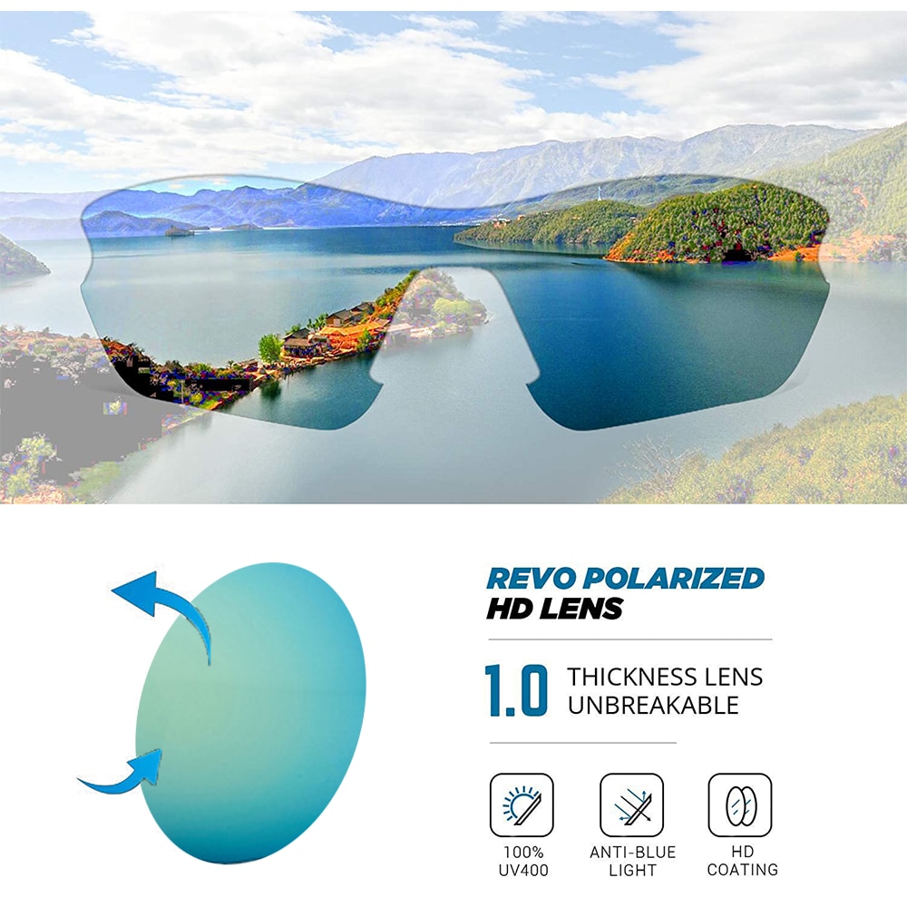 Ochelari de soare sport polarizati, JeiibrZui, Negru/Albastru - eMAG.ro