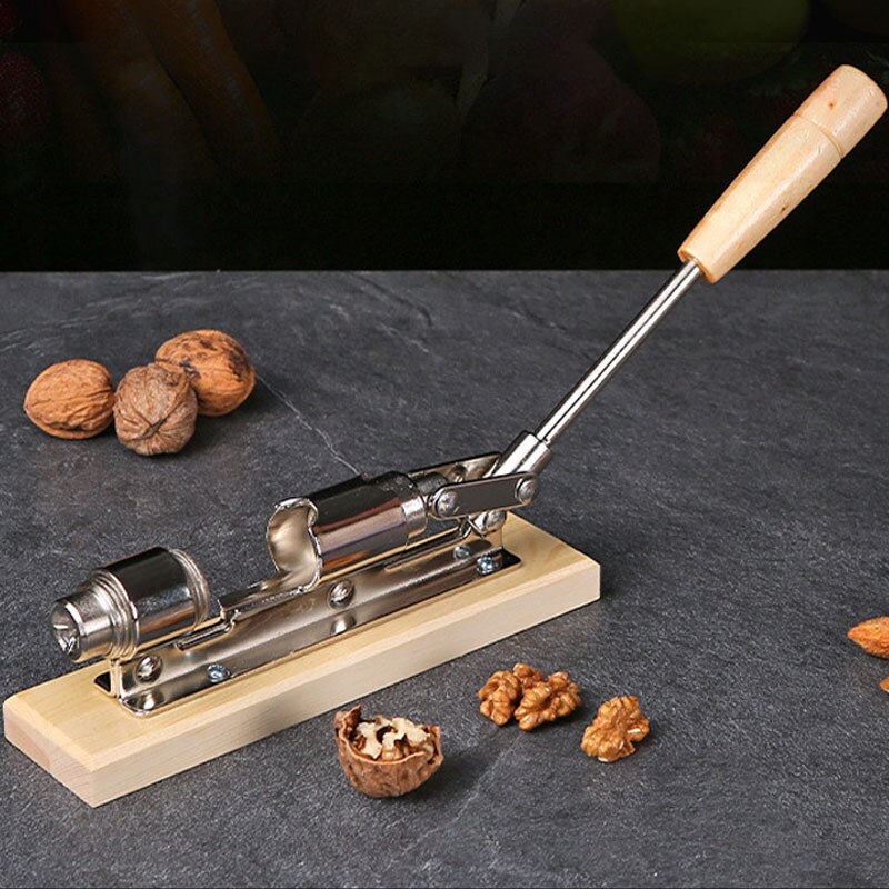 Spargator nuci, Sunmostar, Lemn\Inox, 20x5 cm, Maro\Argintiu - eMAG.ro