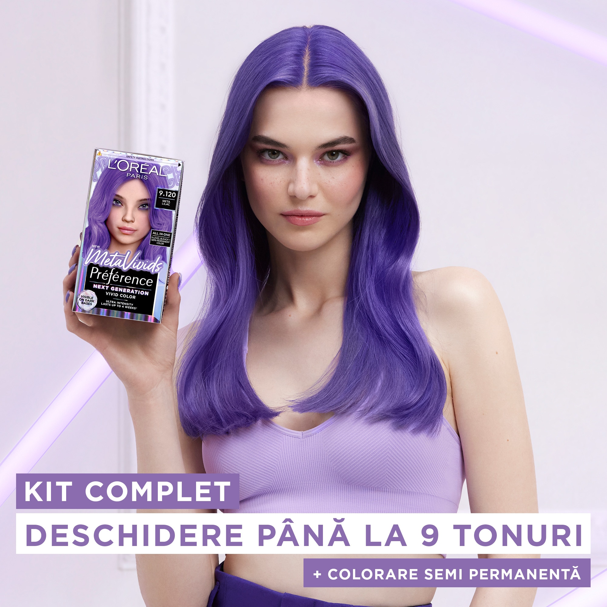 Vopsea de par semi-permanenta L'Oreal Paris Preference MetaVivids 9.120 ...
