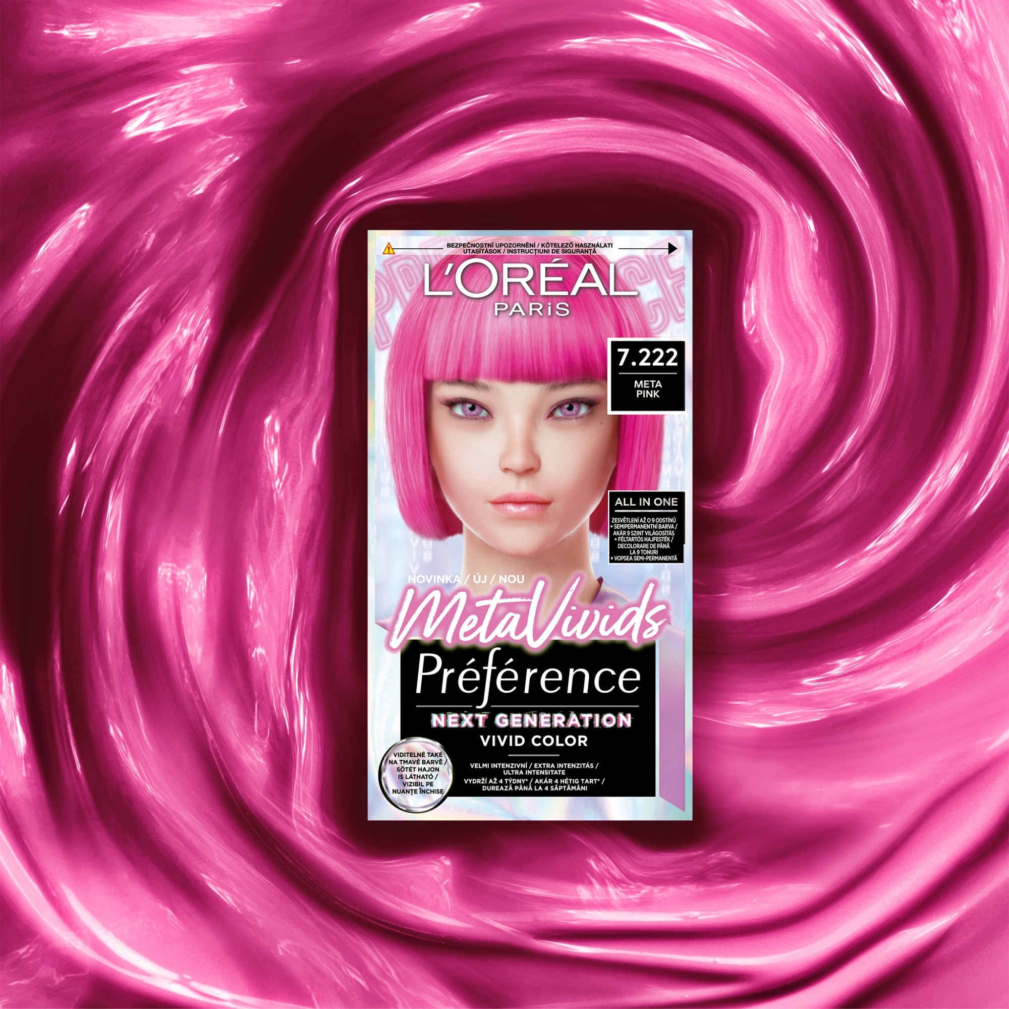 Полуперманентна боя за коса L'Oreal Paris Preference MetaVivids 7.222 ...