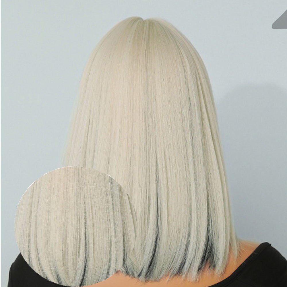 Peruca cu breton, 39cm, alb/negru - eMAG.ro