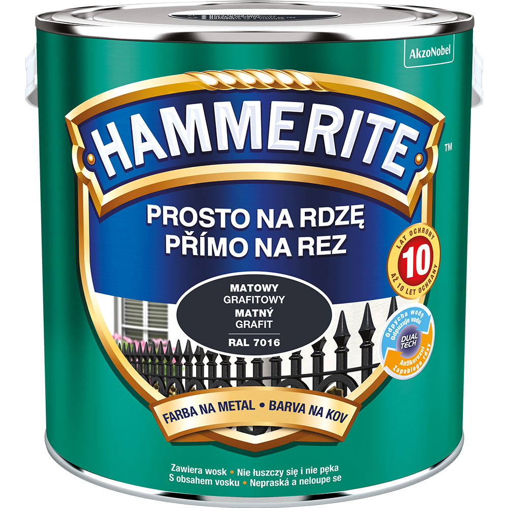 Боя за метал, Hammerite, 2.5 L, Matt graphite - eMAG.bg