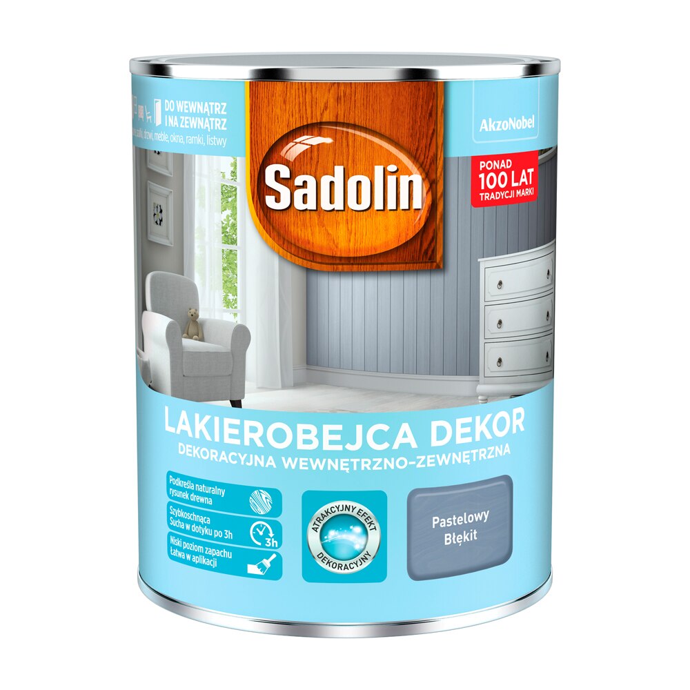 Lac pentru lemn Sadolin, Pastel Blue, 1L - eMAG.ro