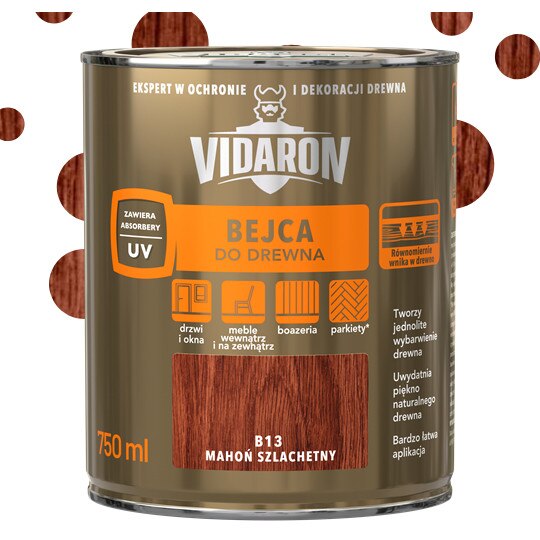 Fapác belső/külső használatra, Vidaron, B13 Noble mahagóni, 0,75L - eMAG.hu