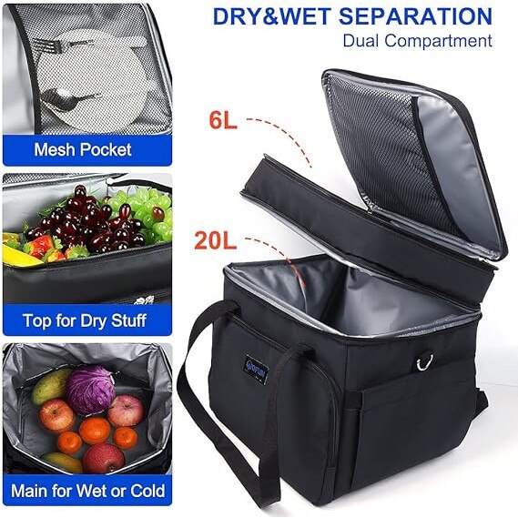 Geanta termica OFUN, Izotermica cu dubla izolatie, 24 de litri ...