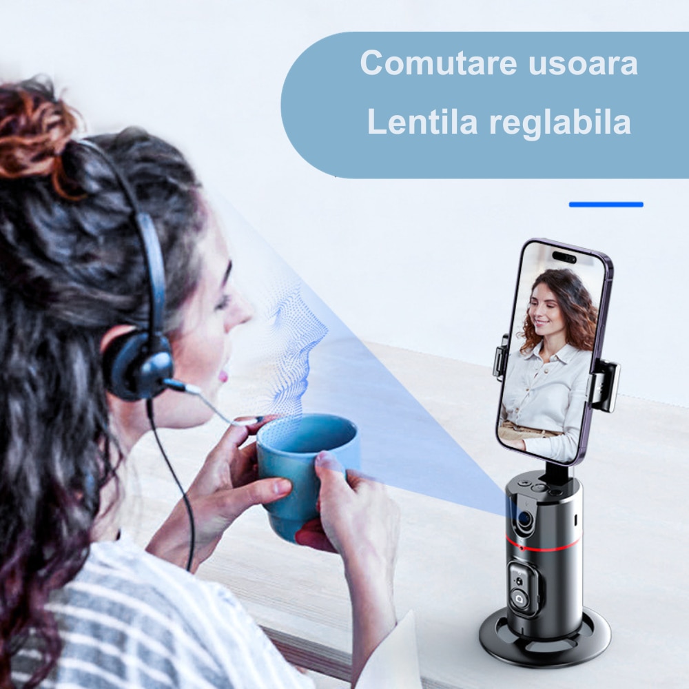 Trepied inteligent pentru telefon, Urmarire automata a fetei, Rotire ...