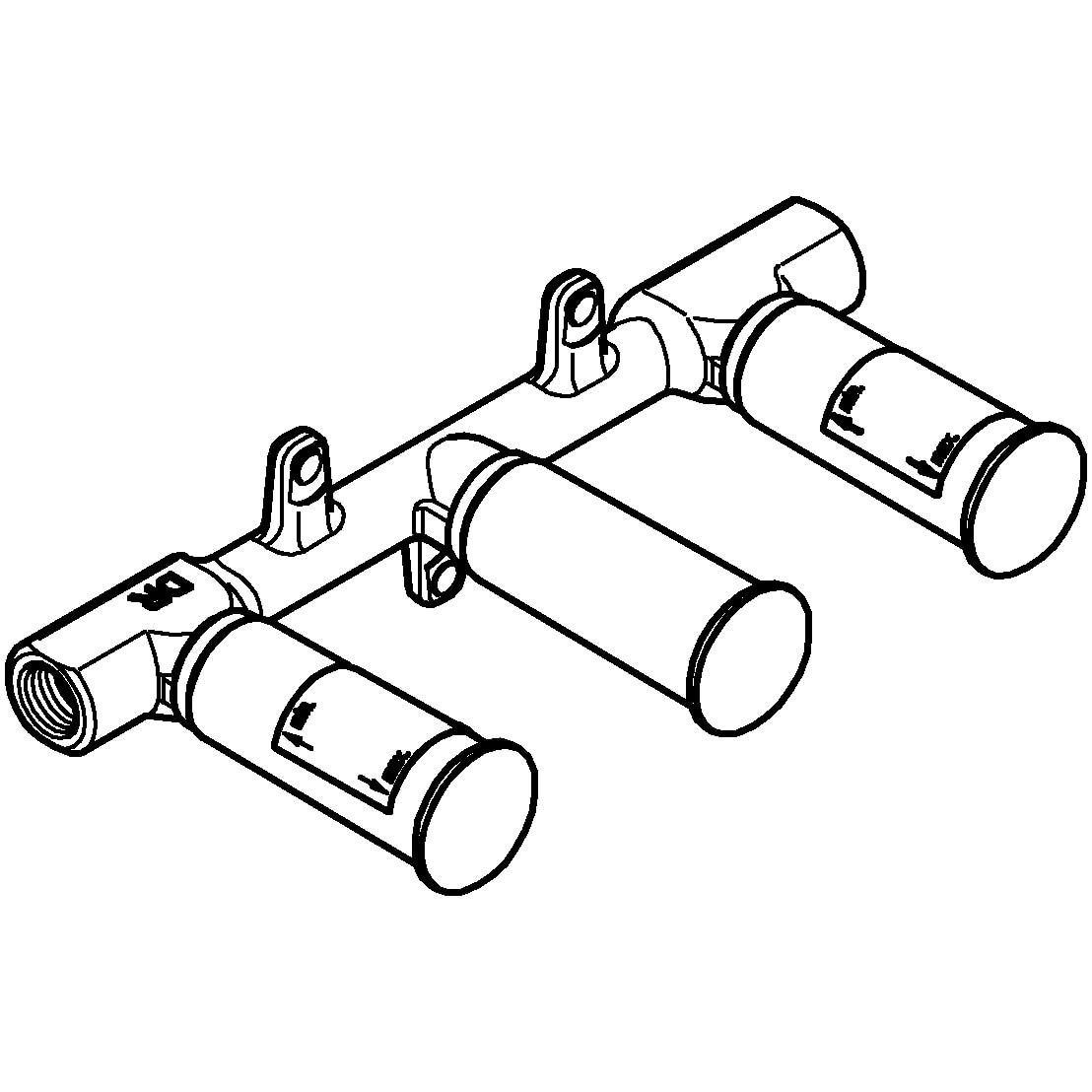 Вентил за вграждане Grohe 29025002, 1/2'', За кран с 3 отвора, Двойно ...