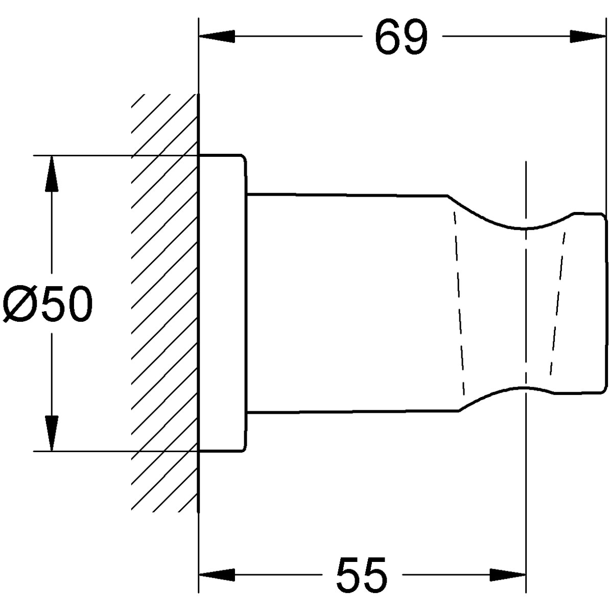 Suport para dus Grohe Rainshower 22117KF0, universal, montare pe perete ...