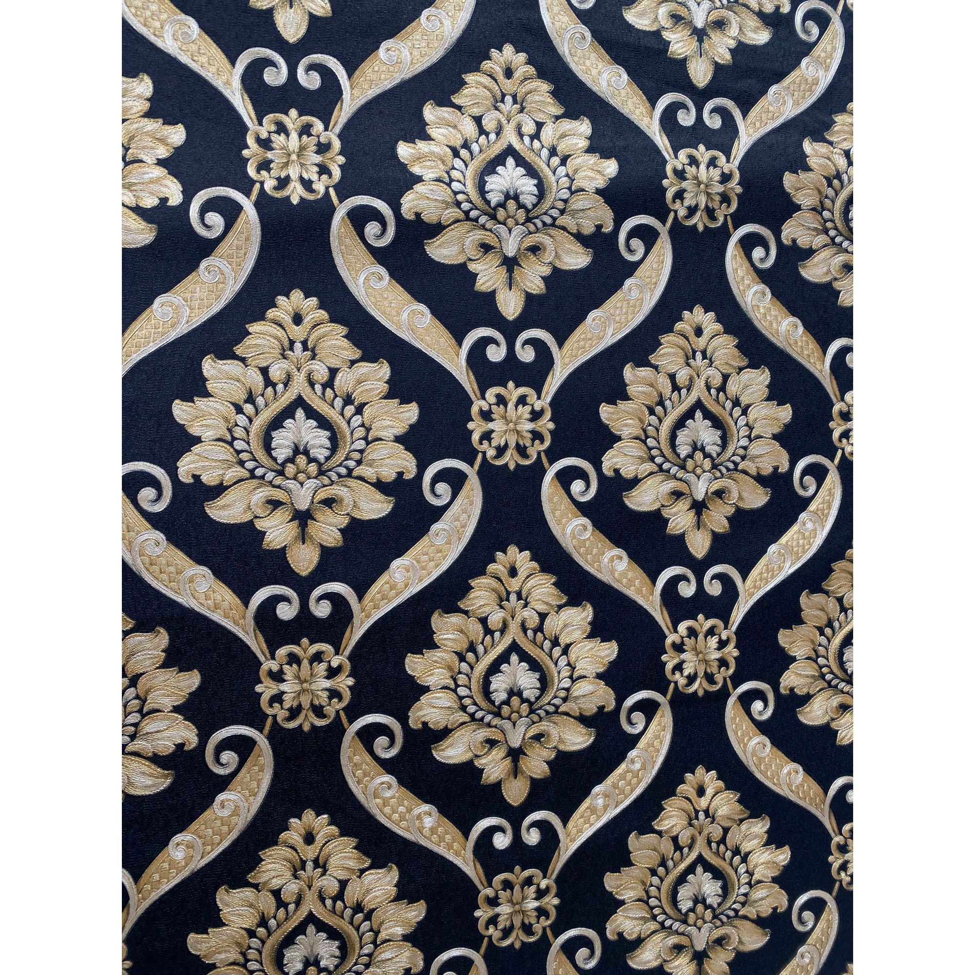 Tapet DEGRETS 920044, Vinil, Emma Baroc 3D, Negru-Auriu, 0.53m x 10.05m, 5.3 mp - eMAG.ro