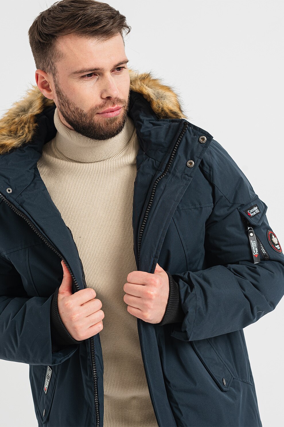 Canadian Peak, Geaca cu gluga Alexan, Bleumarin, L - eMAG.ro