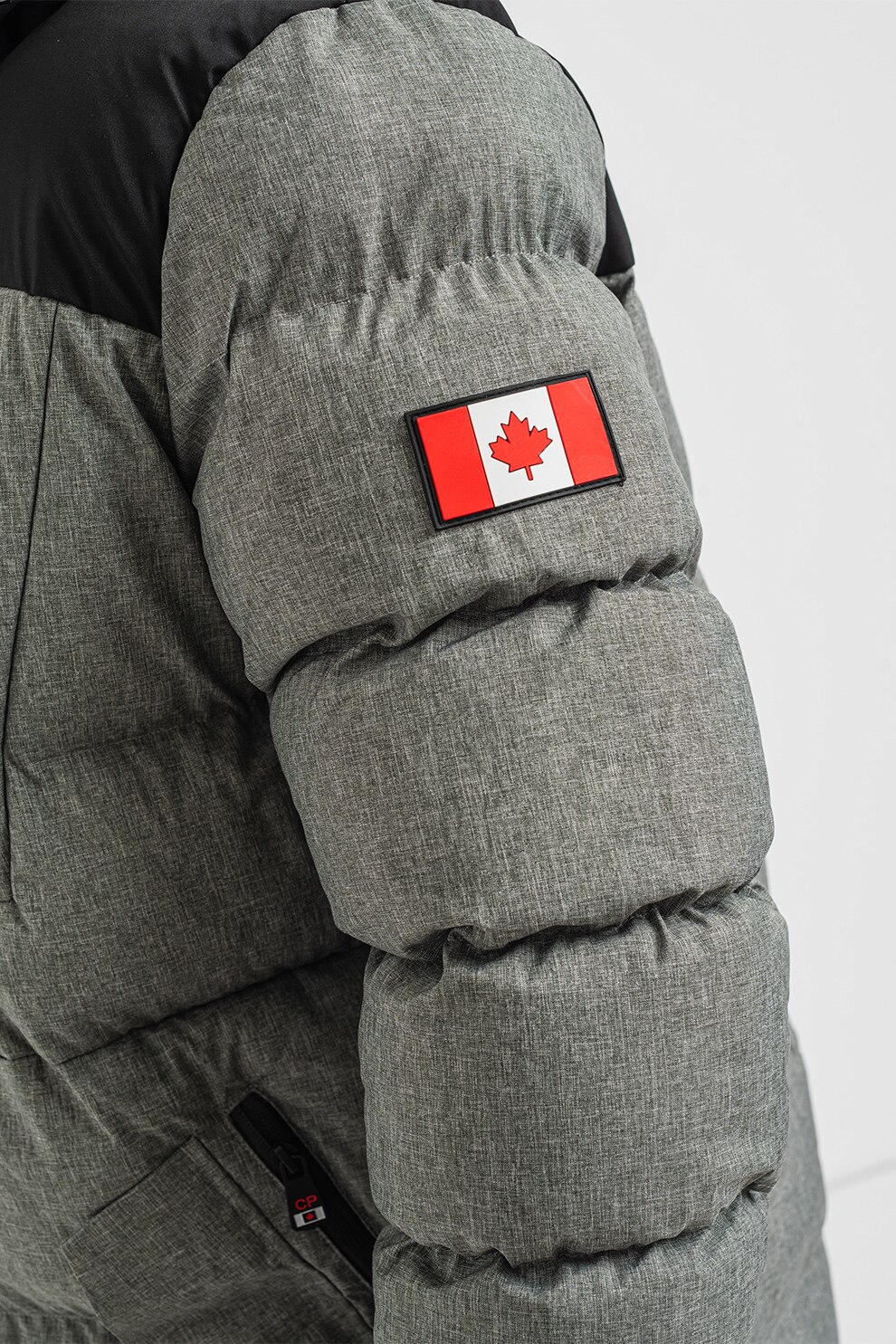 Canadian Peak, Парка Cashblendeak с цветен блок, Черен, Сив меланж, 2XL ...