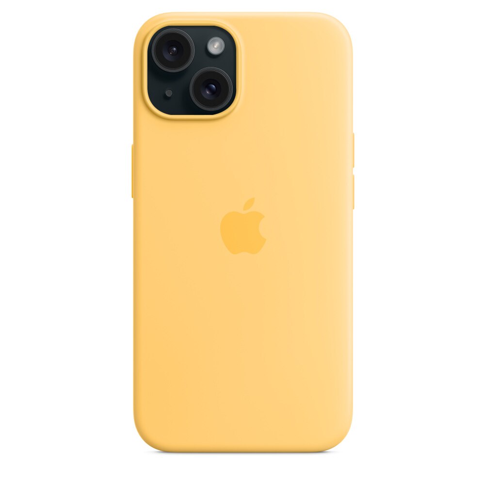Husa telefon, Silicon, Compatibil cu Apple iPhone 15, Galben pastel ...