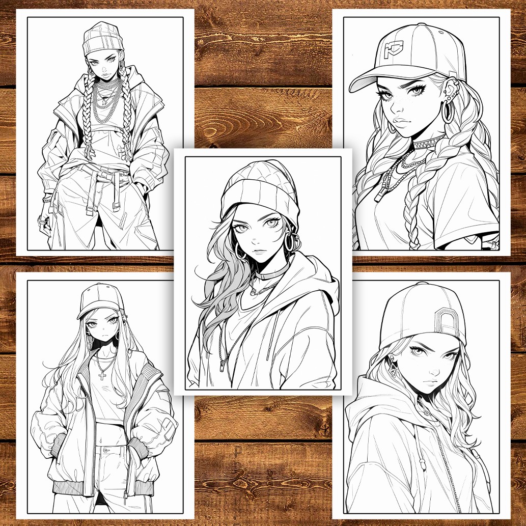 Книжка за оцветяване, 50 илюстрации, Anime Bling Girls, 106 страници ...