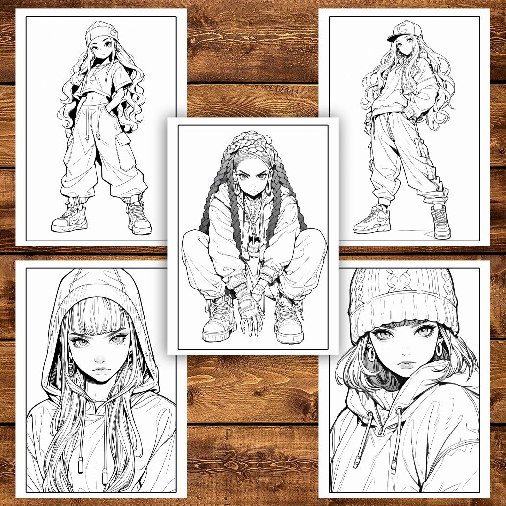 Книжка за оцветяване, 50 илюстрации, Anime Bling Girls, 106 страници ...