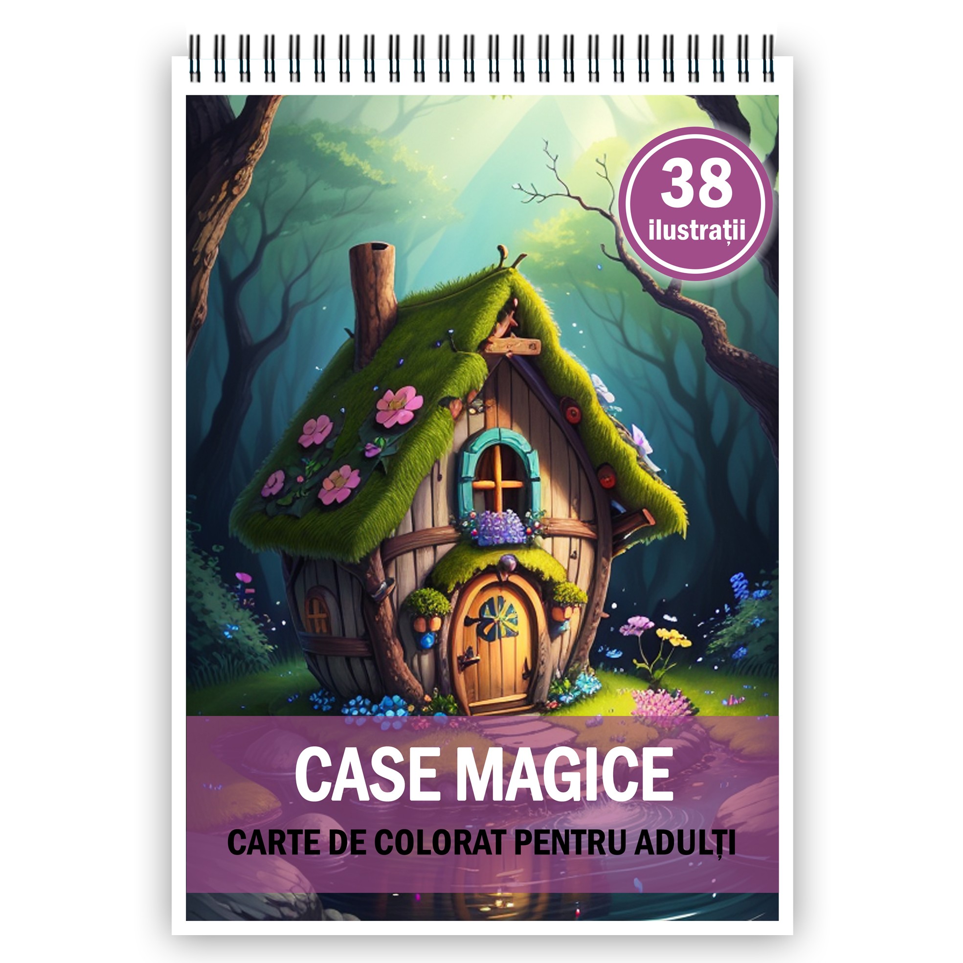 Carte de colorat pentru adulti, 38 de ilustratii, Case magice, 86 ...