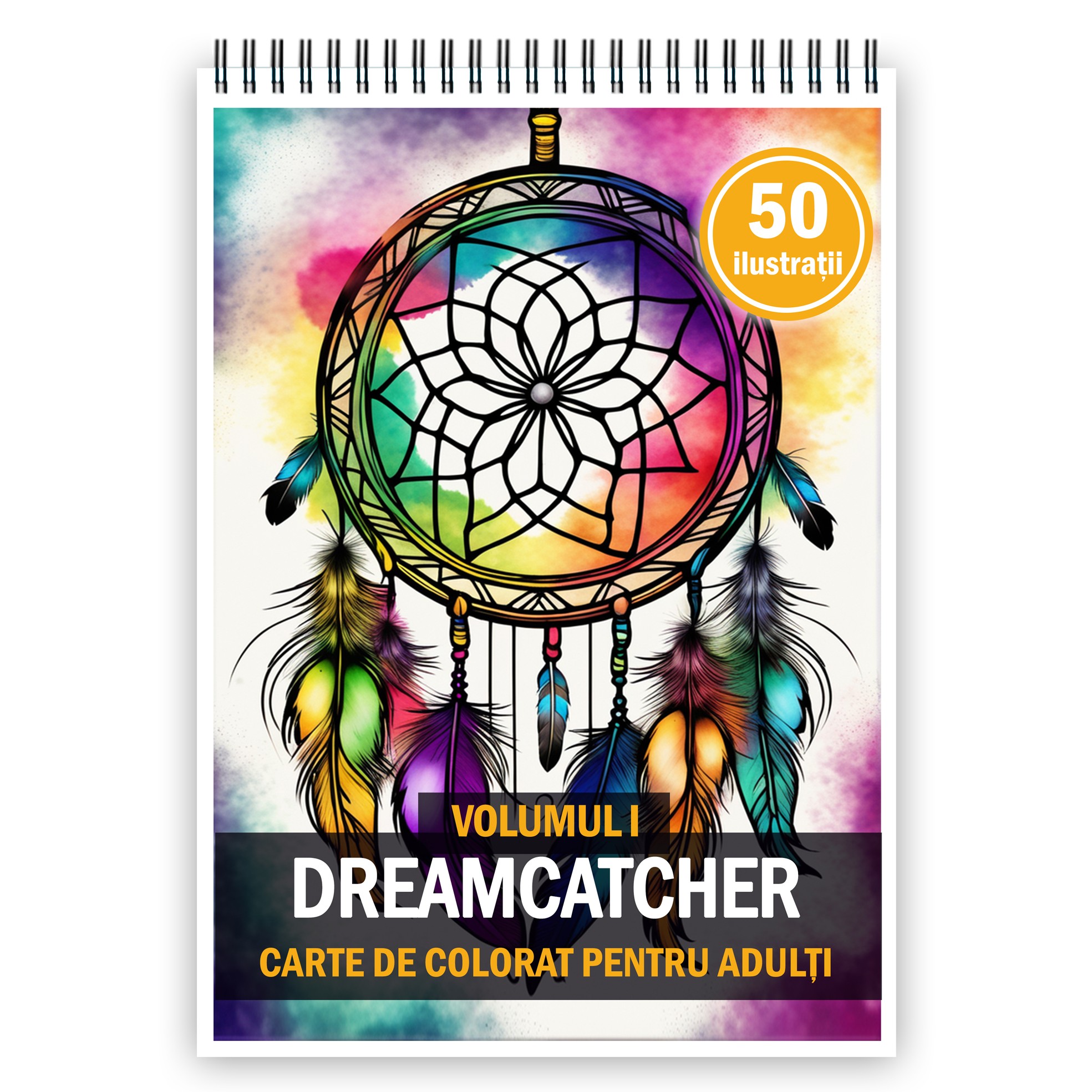 Carte de colorat pentru adulti, 50 de ilustratii, Dreamcatcher ...