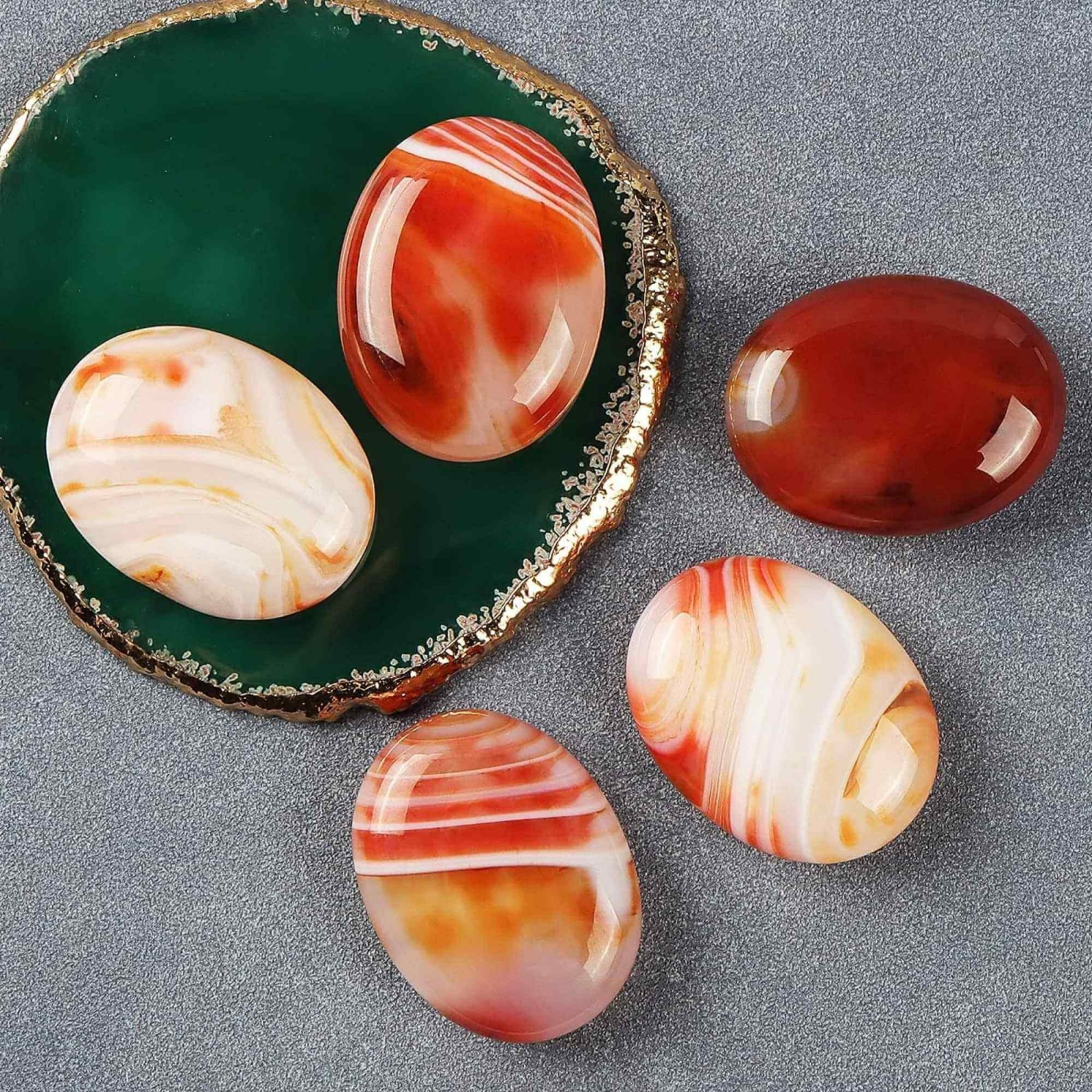Piatra terapeutica 4 cm "Worry Stone" Carneol rosu - Pietre ...