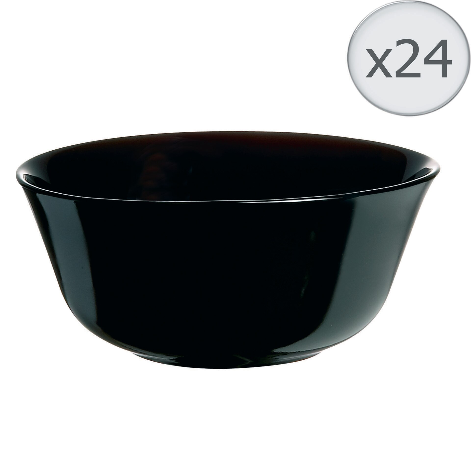 Set 24 boluri Luminarc Carine, 12 cm, 330 ml, negre - eMAG.ro