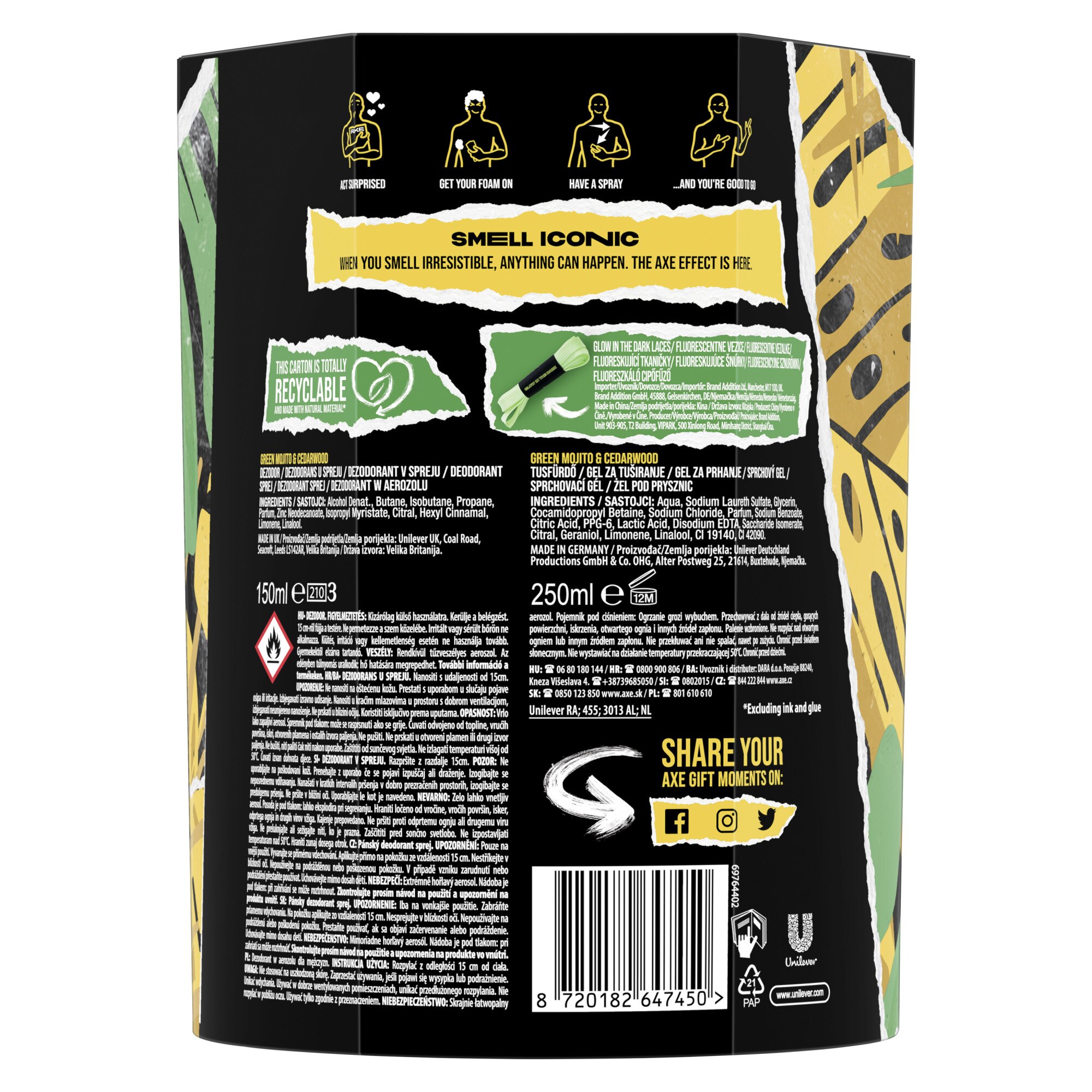 Axe Green Mojito&Cedarwood ajándékcsomag világító cipőfűzővel - eMAG.hu