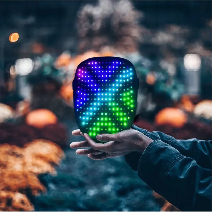 Masca LED RGB inteligenta cu 50 de imagini, schimbare imagine prin ...