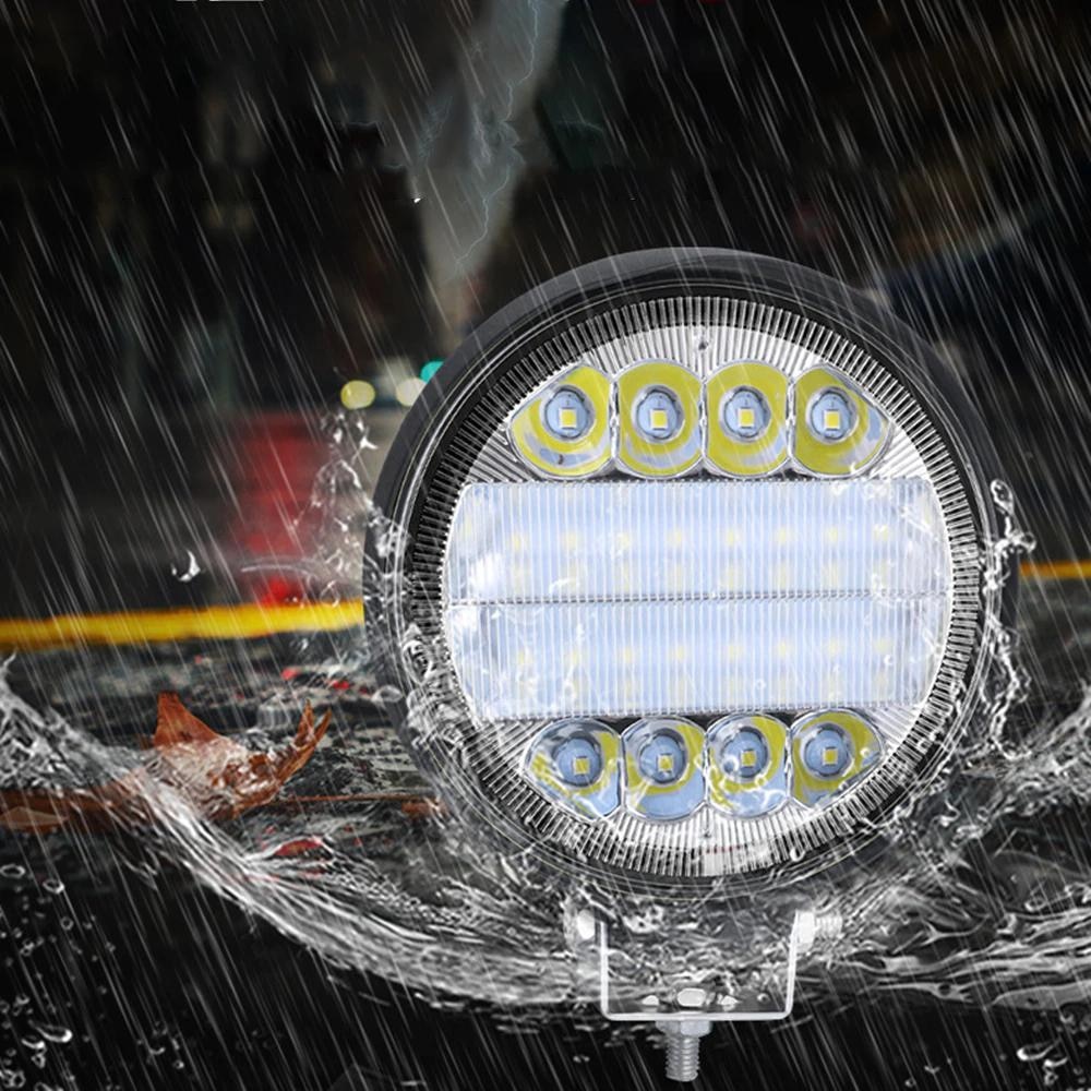 Set 2 x Proiectoare auto rotunde LED 126W/proiector, 11cm, 12/24V - eMAG.ro