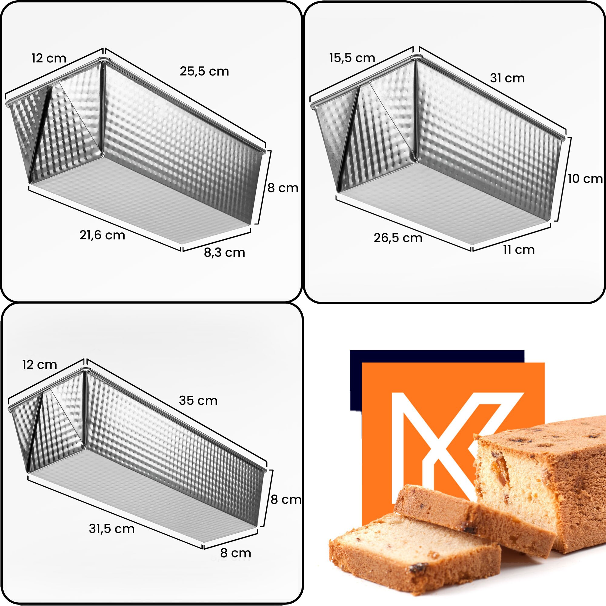 Set 3 tavi prajituri, Kadax, Metal, 25/30/35 cm, Argintiu - eMAG.ro