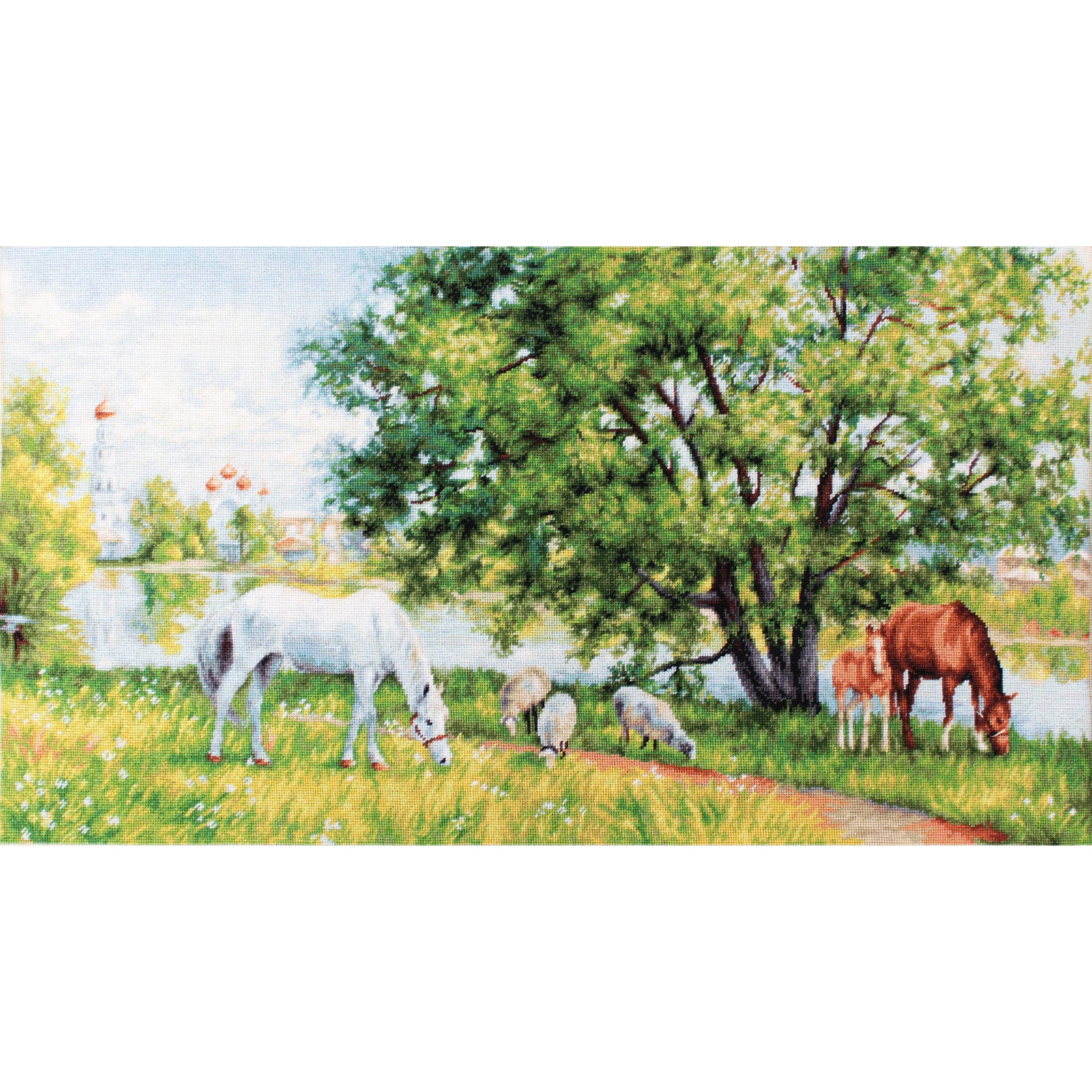 Set goblen de cusut, cu diagrama, Pastorala, 45x24cm - eMAG.ro