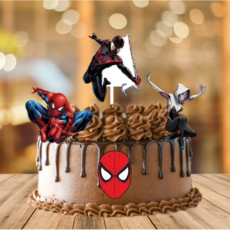 Set figurine tort Spider-Man, Bloom Atelier, Placaj MDF - eMAG.ro