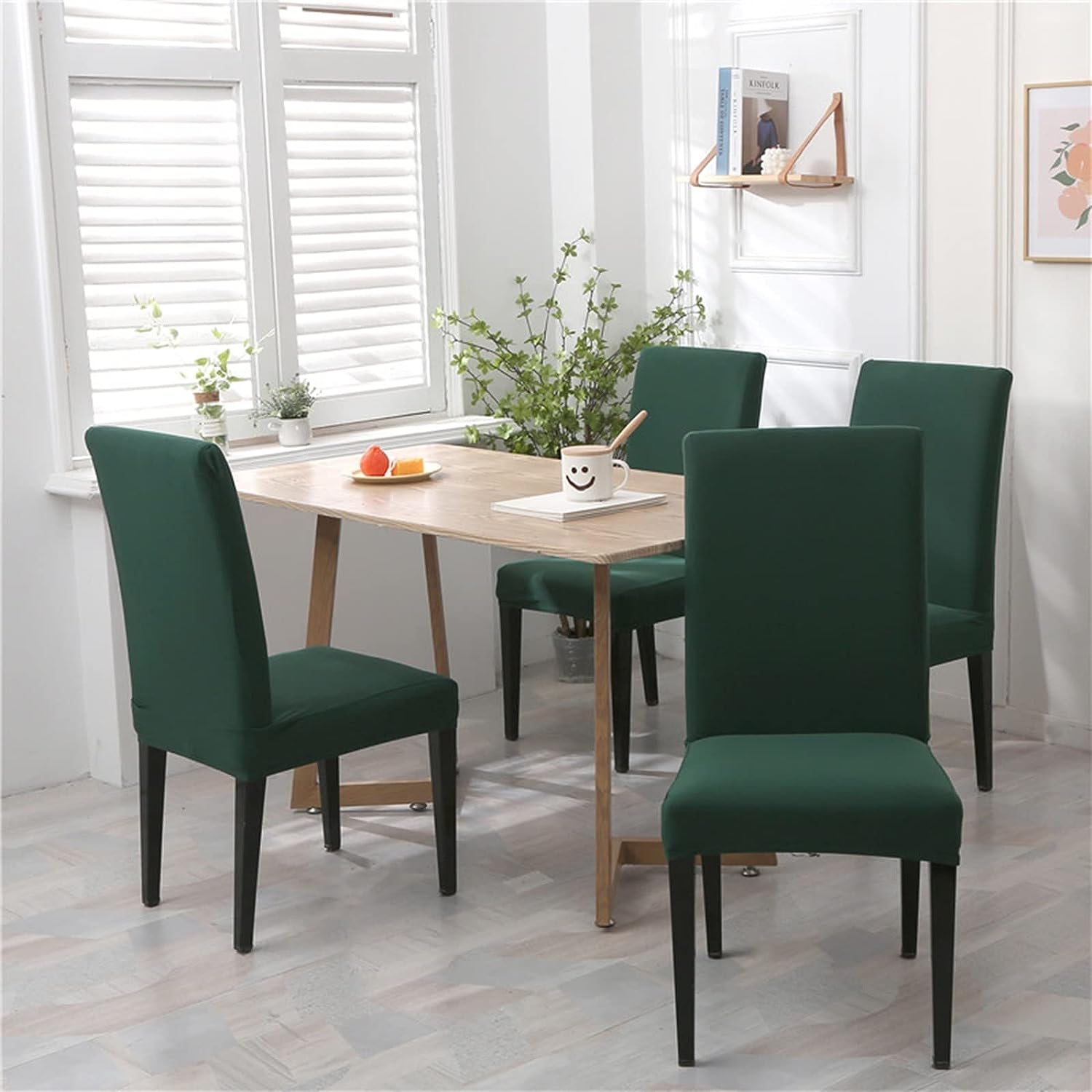 Set 6 Huse Scaun Universale GALAXIA®, Elastice, Din Elastan, Turcoaz ...