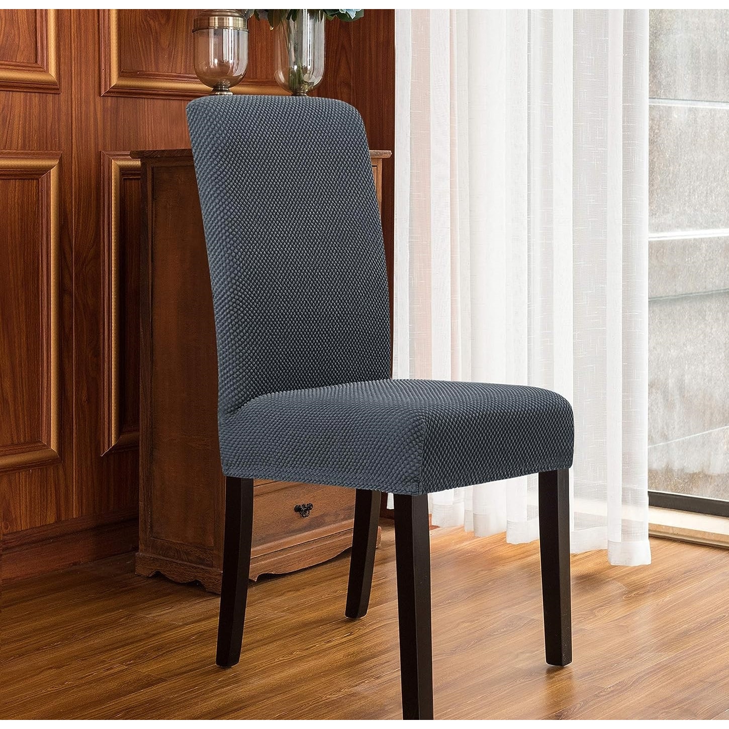 Husa pentru scaun GALAXIA®, elastica universala, Din Bumbac Embosat ...