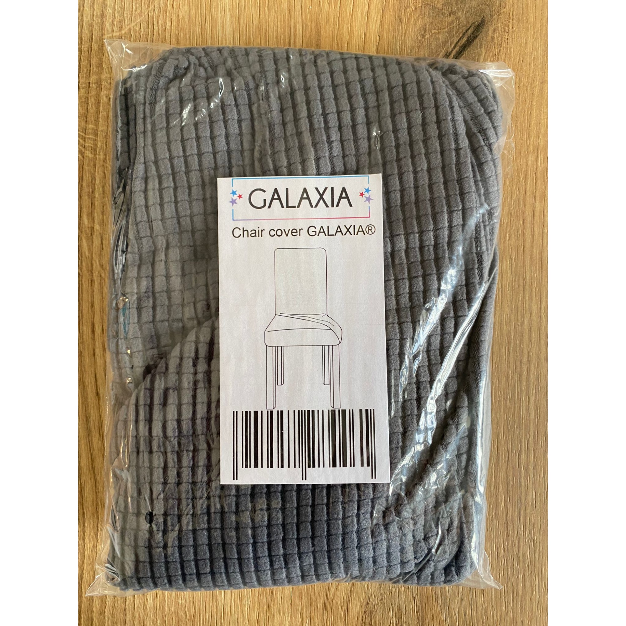 Set 6 Huse Scaun Universale GALAXIA®, Elastice, Din Bumbac Embosat, Gri ...