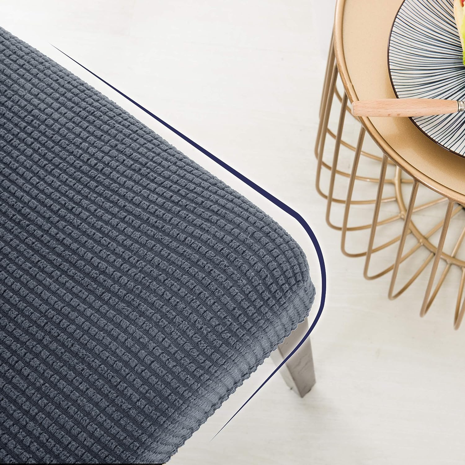 Set 6 Huse Scaun Universale GALAXIA®, Elastice, Din Bumbac Embosat, Gri ...