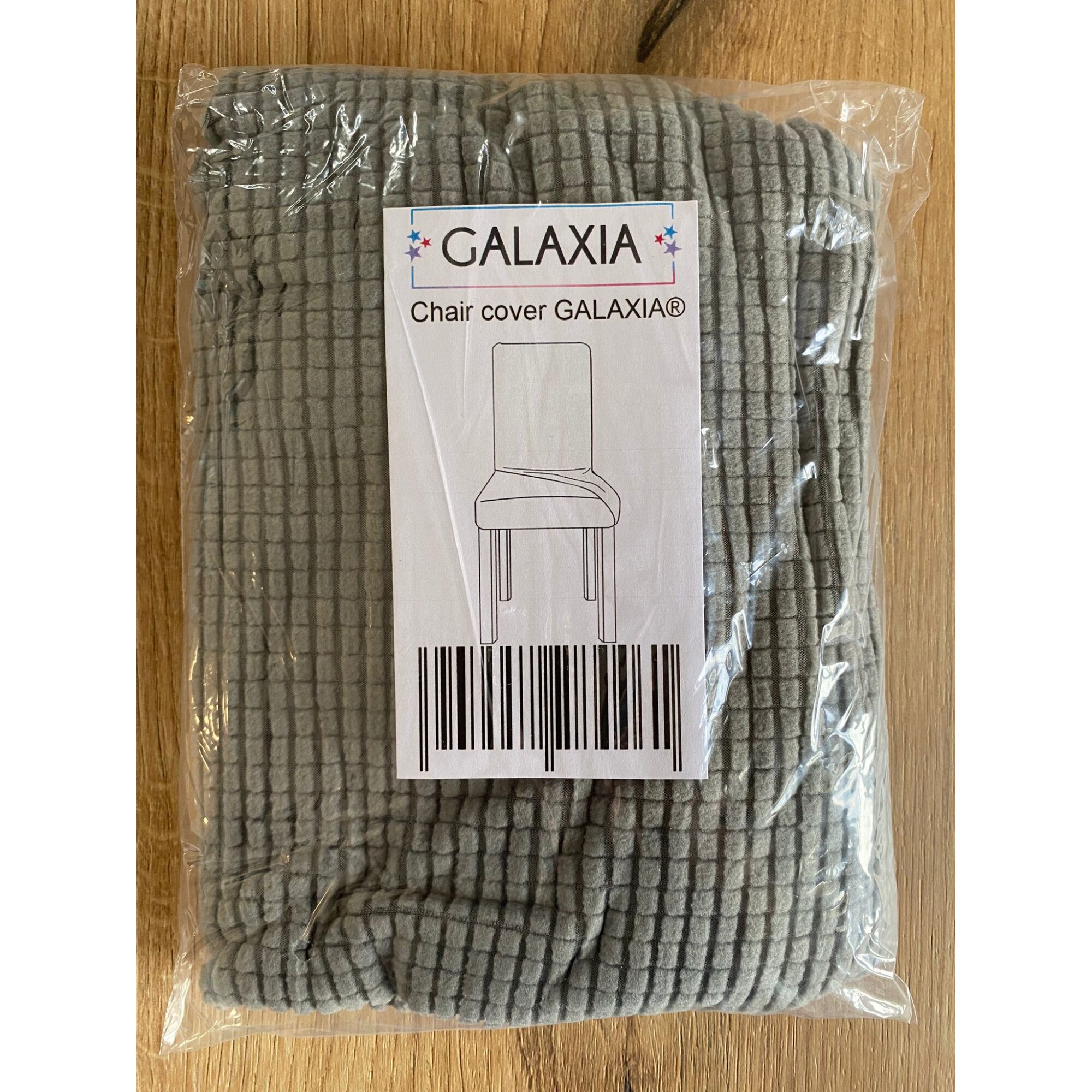 Set 6 Huse Scaun Universale GALAXIA®, Elastice, Din Bumbac Embosat, Gri ...