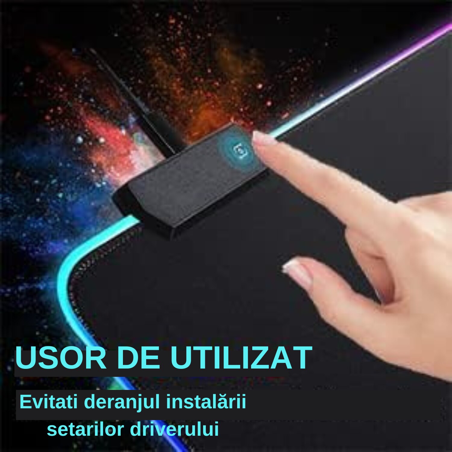 Mousepad profesional gaming si birou, Textil cu baza cauciucata, RGB ...