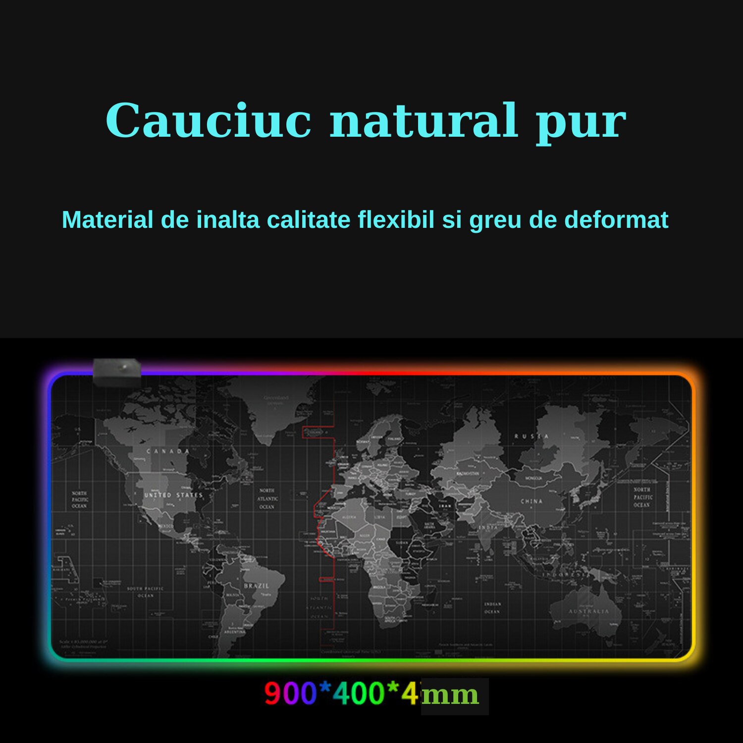 Mousepad profesional gaming si birou, Textil cu baza cauciucata, RGB ...