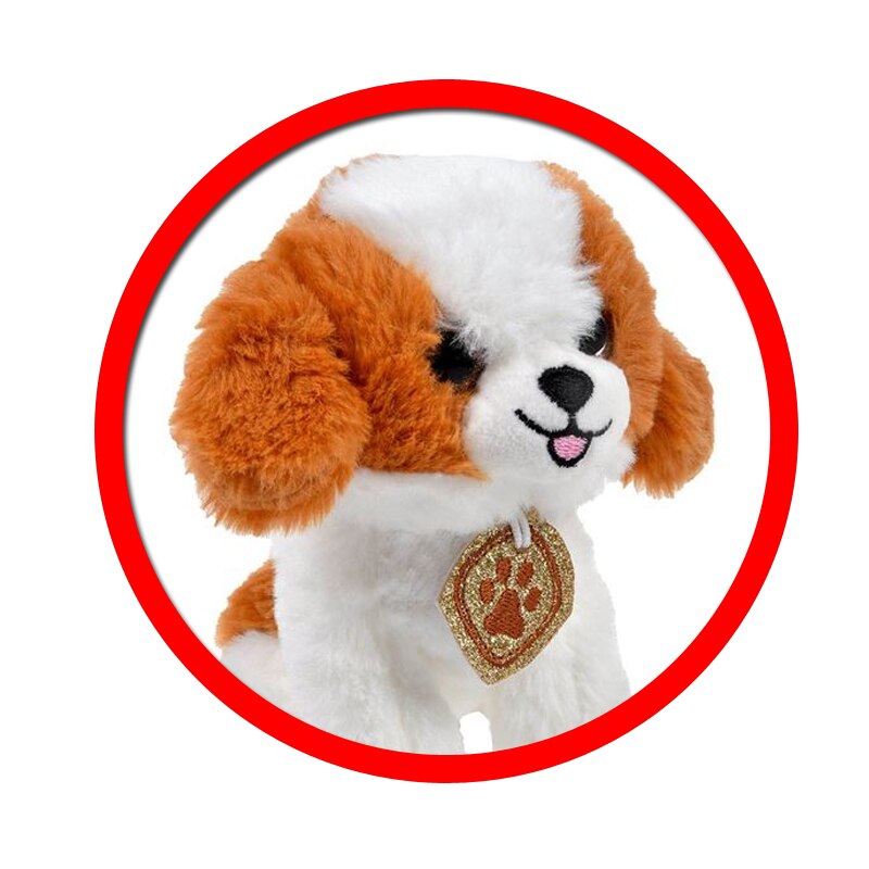 Catelus din Plus, 15 cm, Alb/Maro, ATU-086207 - eMAG.ro