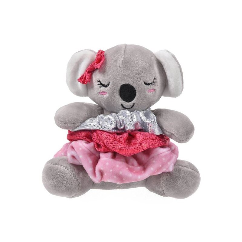 Koala din plus cu fundita si 3 elastice de par, 13 cm, Gri, ATU-088382 ...