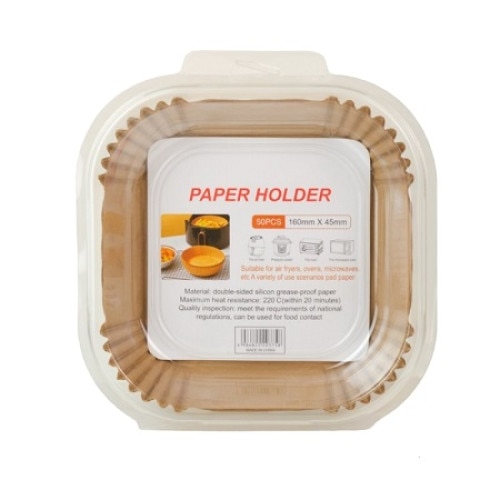 Set hartie de copt pentru friteuza, forma patrata, 50 bucati, 16 x 4.5 ...