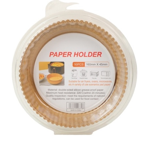 Set hartie de copt pentru friteuza, forma rotunda. 50 bucati, 16 x 4.5 ...