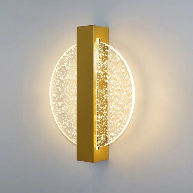 Aplica de perete Daisy LED 8W cu design modern, Auriu, Sticla/Acril ...