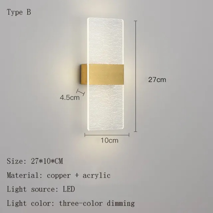 Aplica de perete moderna cu LED 4W Elarya pentru interior, dormitor ...