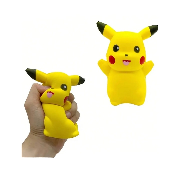 Squishy играчка, тип Pokemon Pikachu, жълта, 13 см - eMAG.bg